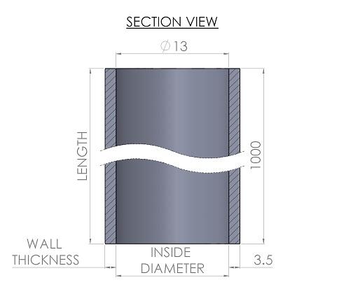 13mm Straight 1m length