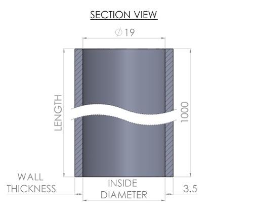 19mm Straight 1m length